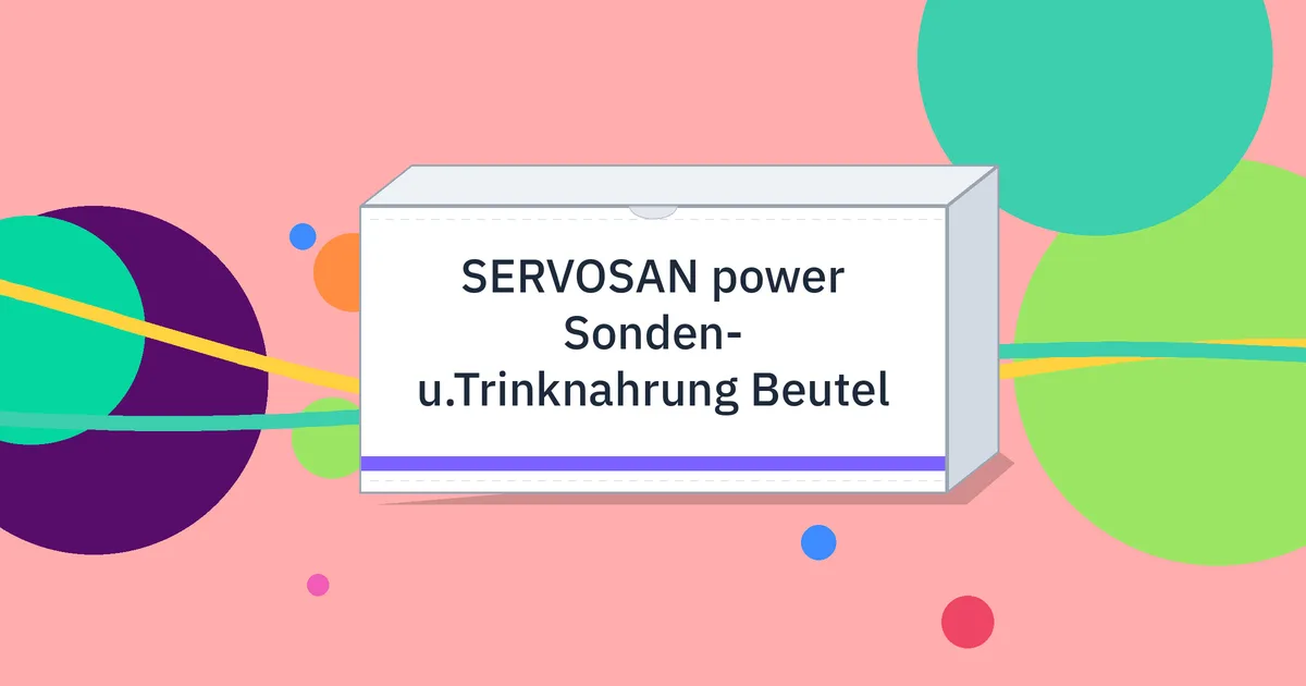 Symbolbild: Packung mit der Aufschrift SERVOSAN power Sonden- u.Trinknahrung Beutel (PZN 14024004) – Verfügbarkeit und Bezug in Apotheken in Frankfurt am Main