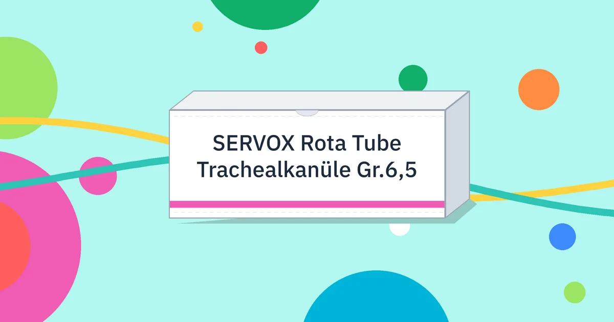 Symbolbild: Packung mit der Aufschrift SERVOX Rota Tube Trachealkanüle Gr.6,5 (PZN 09332904) – Verfügbarkeit und Bezug in Apotheken in Frankfurt am Main