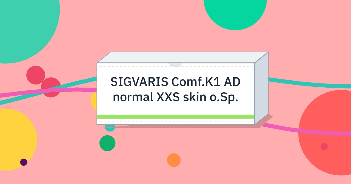 Symbolbild: Packung mit der Aufschrift SIGVARIS Comf.K1 AD normal XXS skin o.Sp. (PZN 17093454) – Verfügbarkeit und Bezug in Apotheken in Frankfurt am Main