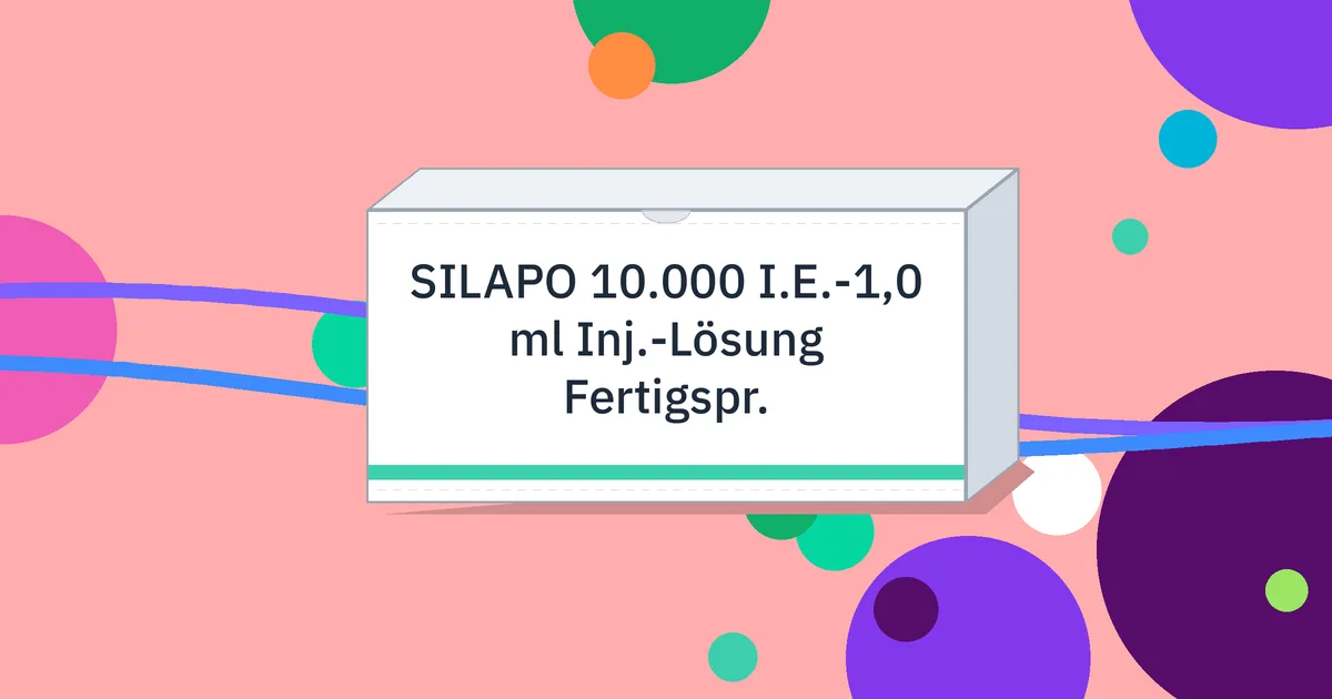 Symbolbild: Packung mit der Aufschrift SILAPO 10.000 I.E.-1,0 ml Inj.-Lösung Fertigspr. (PZN 06793852) – Verfügbarkeit und Bezug in Apotheken in Frankfurt am Main