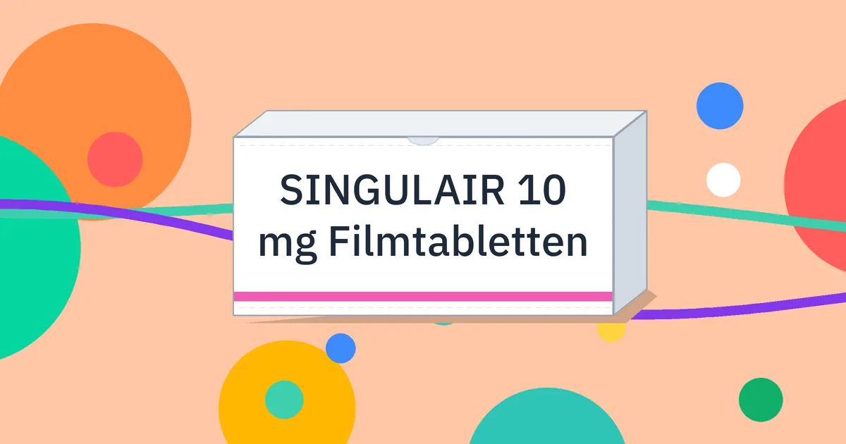 Symbolbild: Packung mit der Aufschrift SINGULAIR 10 mg Filmtabletten (PZN 02457689) – Verfügbarkeit und Bezug in Apotheken in Frankfurt am Main
