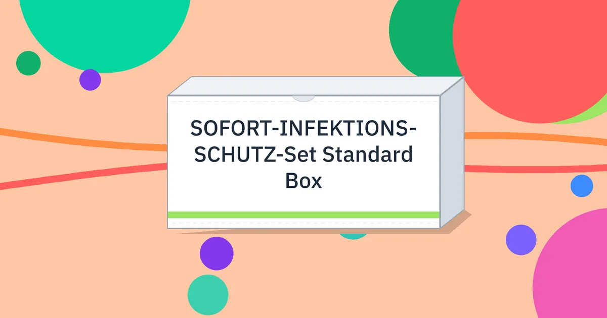 Symbolbild: Packung mit der Aufschrift SOFORT-INFEKTIONS-SCHUTZ-Set Standard Box (PZN 16889659) – Verfügbarkeit und Bezug in Apotheken in Frankfurt am Main