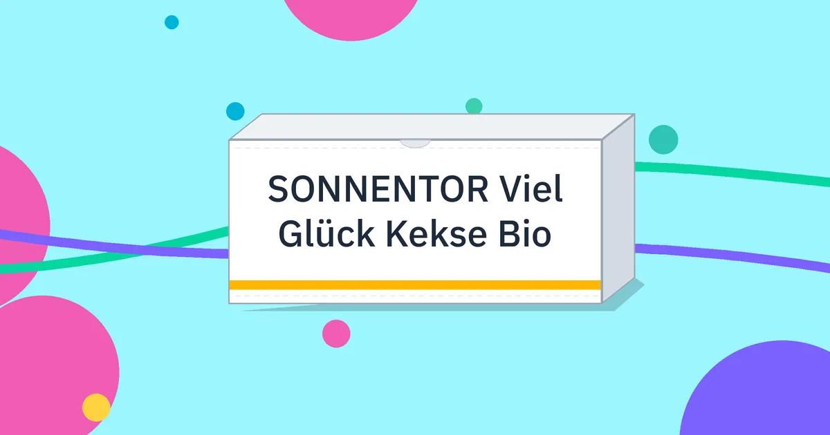 Symbolbild: Packung mit der Aufschrift SONNENTOR Viel Glück Kekse Bio (PZN 18904498) – Verfügbarkeit und Bezug in Apotheken in Frankfurt am Main