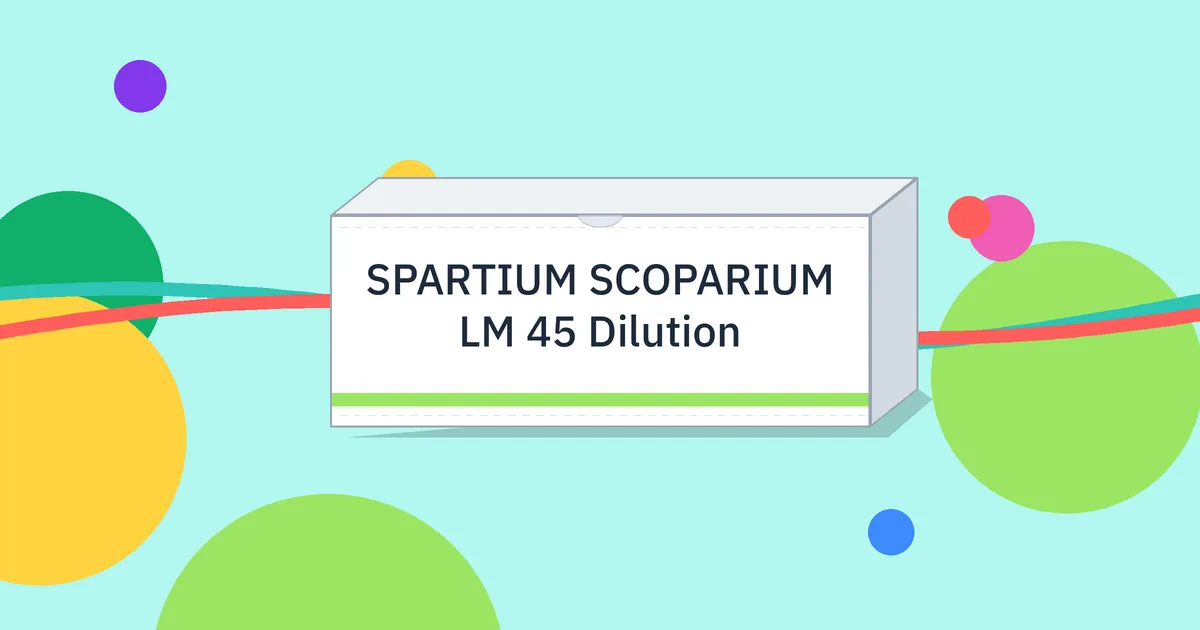 Symbolbild: Packung mit der Aufschrift SPARTIUM SCOPARIUM LM 45 Dilution (PZN 13194968) – Verfügbarkeit und Bezug in Apotheken in Frankfurt am Main