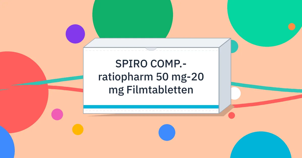 Symbolbild: Packung mit der Aufschrift SPIRO COMP.-ratiopharm 50 mg-20 mg Filmtabletten (PZN 07516669) – Verfügbarkeit und Bezug in Apotheken in Frankfurt am Main