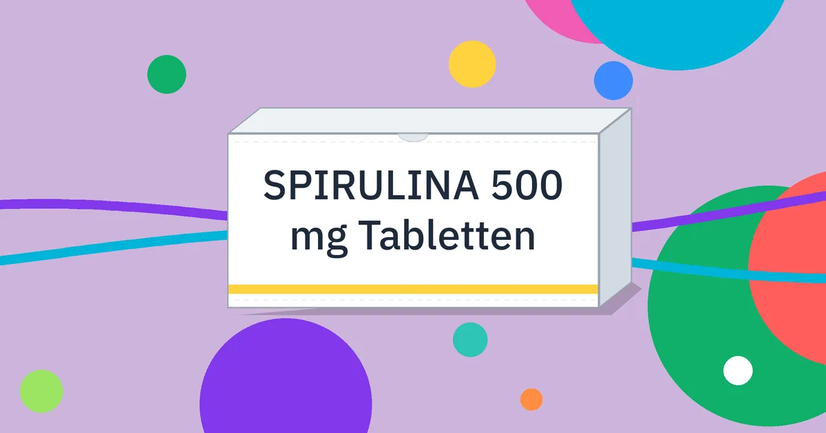 Symbolbild: Packung mit der Aufschrift SPIRULINA 500 mg Tabletten (PZN 08602365) – Verfügbarkeit und Bezug in Apotheken in Frankfurt am Main