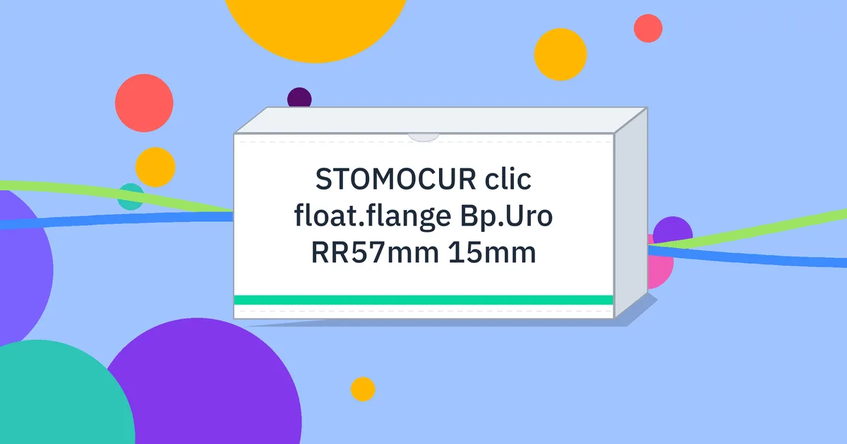 Symbolbild: Packung mit der Aufschrift STOMOCUR clic float.flange Bp.Uro RR57mm 15mm (PZN 06885583) – Verfügbarkeit und Bezug in Apotheken in Frankfurt am Main