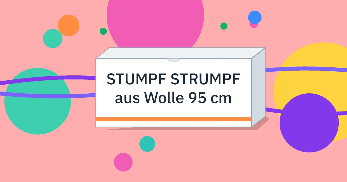 Symbolbild: Packung mit der Aufschrift STUMPF STRUMPF aus Wolle 95 cm (PZN 01978647) – Verfügbarkeit und Bezug in Apotheken in Frankfurt am Main