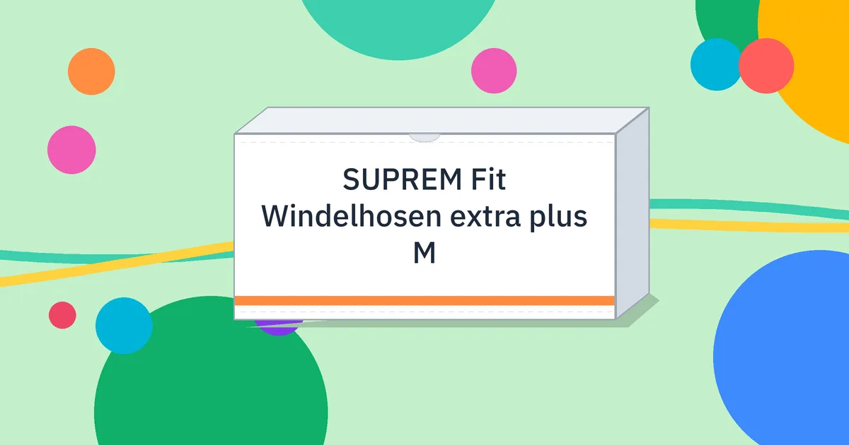 Symbolbild: Packung mit der Aufschrift SUPREM Fit Windelhosen extra plus M (PZN 08835187) – Verfügbarkeit und Bezug in Apotheken in Frankfurt am Main
