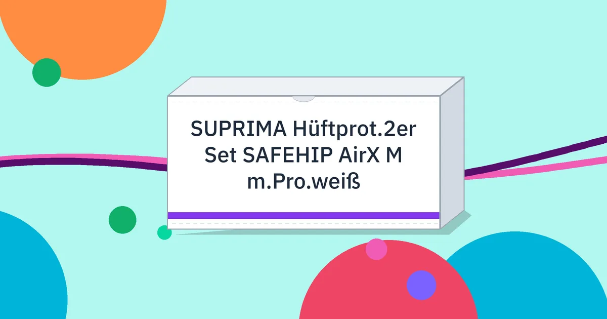Symbolbild: Packung mit der Aufschrift SUPRIMA Hüftprot.2er Set SAFEHIP AirX M m.Pro.weiß (PZN 13818305) – Verfügbarkeit und Bezug in Apotheken in Frankfurt am Main
