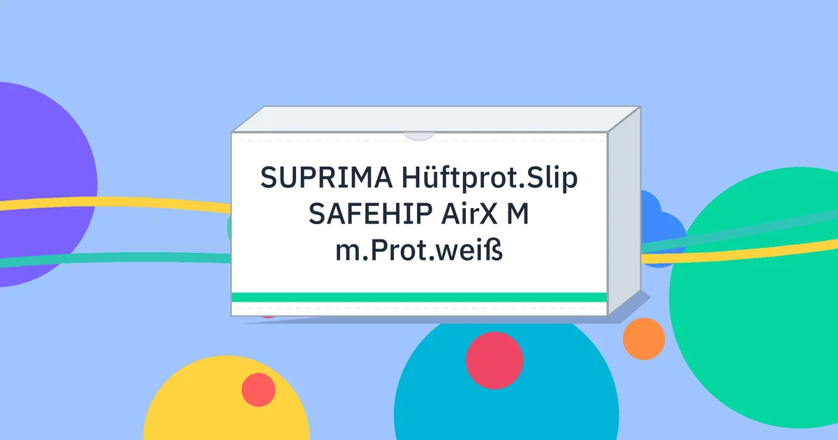 Symbolbild: Packung mit der Aufschrift SUPRIMA Hüftprot.Slip SAFEHIP AirX M m.Prot.weiß (PZN 13818251) – Verfügbarkeit und Bezug in Apotheken in Frankfurt am Main