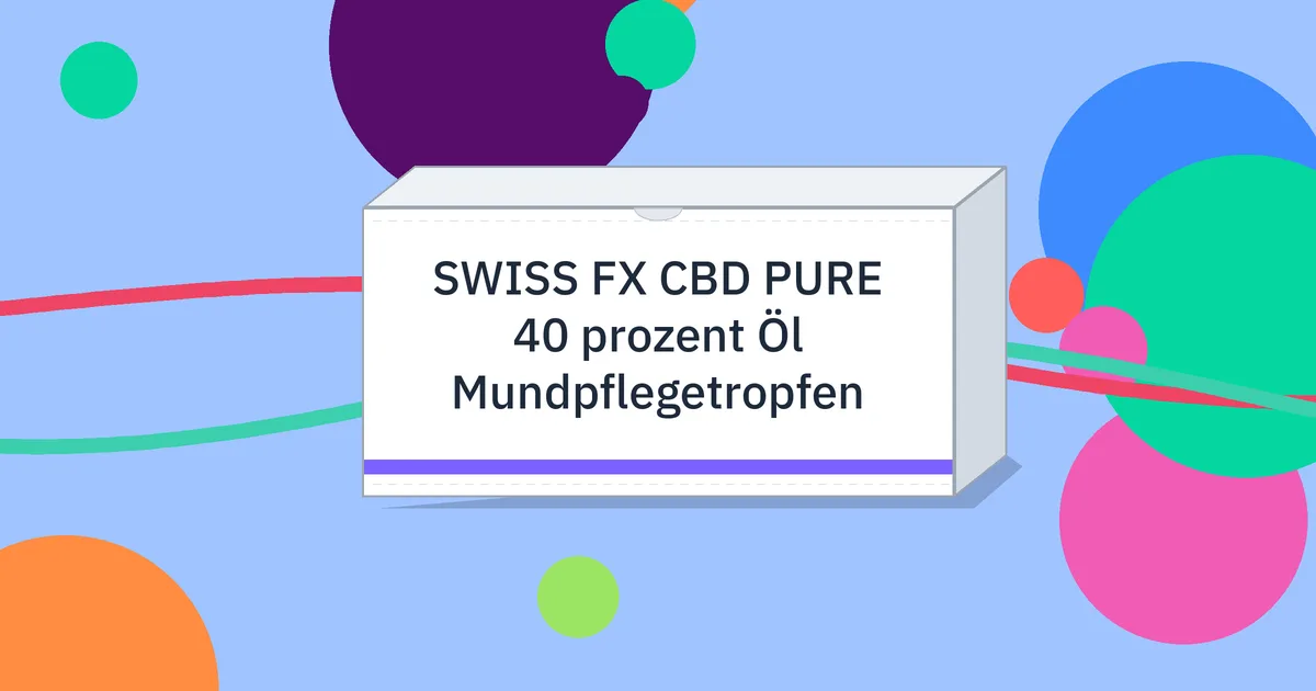Symbolbild: Packung mit der Aufschrift SWISS FX CBD PURE 40 prozent Öl Mundpflegetropfen (PZN 19197092) – Verfügbarkeit und Bezug in Apotheken in Frankfurt am Main