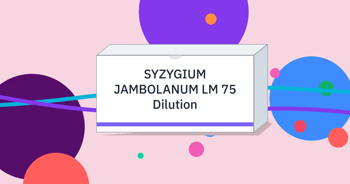 Symbolbild: Packung mit der Aufschrift SYZYGIUM JAMBOLANUM LM 75 Dilution (PZN 13212436) – Verfügbarkeit und Bezug in Apotheken in Frankfurt am Main