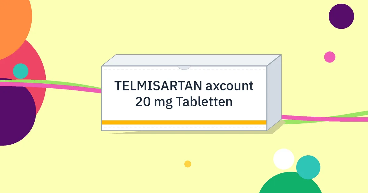 Symbolbild: Packung mit der Aufschrift TELMISARTAN axcount 20 mg Tabletten (PZN 16880322) – Verfügbarkeit und Bezug in Apotheken in Frankfurt am Main