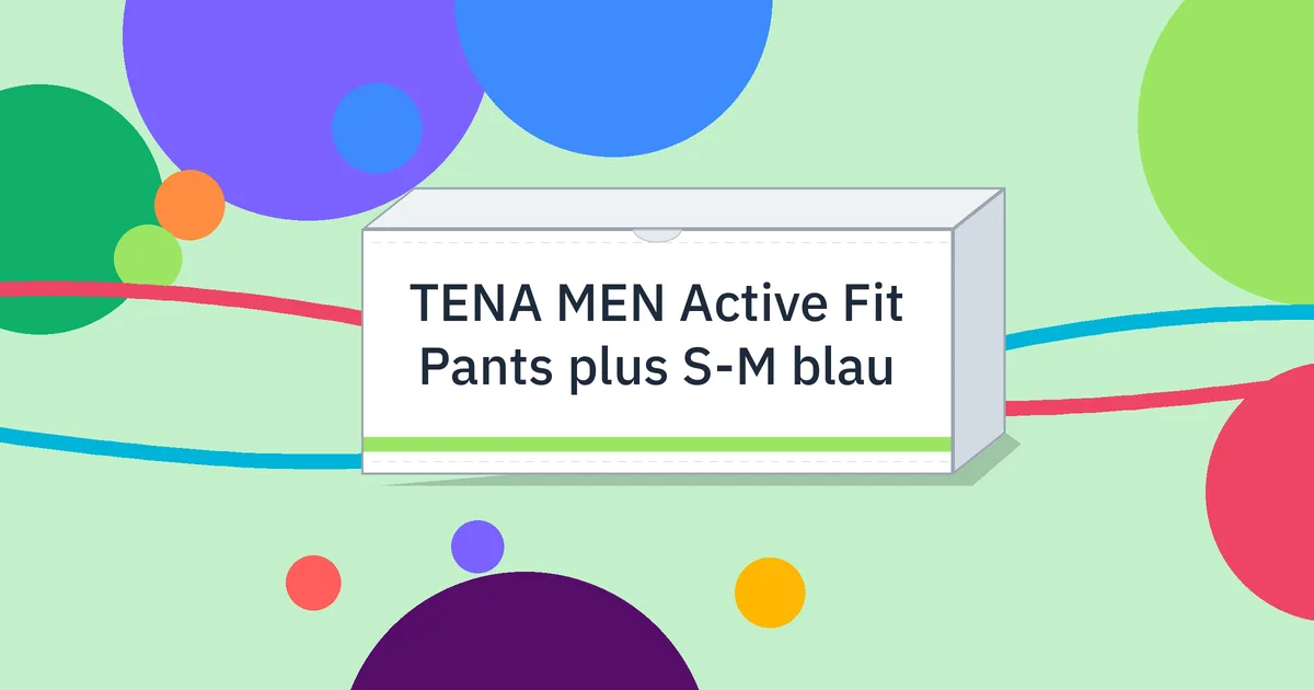Symbolbild: Packung mit der Aufschrift TENA MEN Active Fit Pants plus S-M blau (PZN 19879785) – Verfügbarkeit und Bezug in Apotheken in Frankfurt am Main