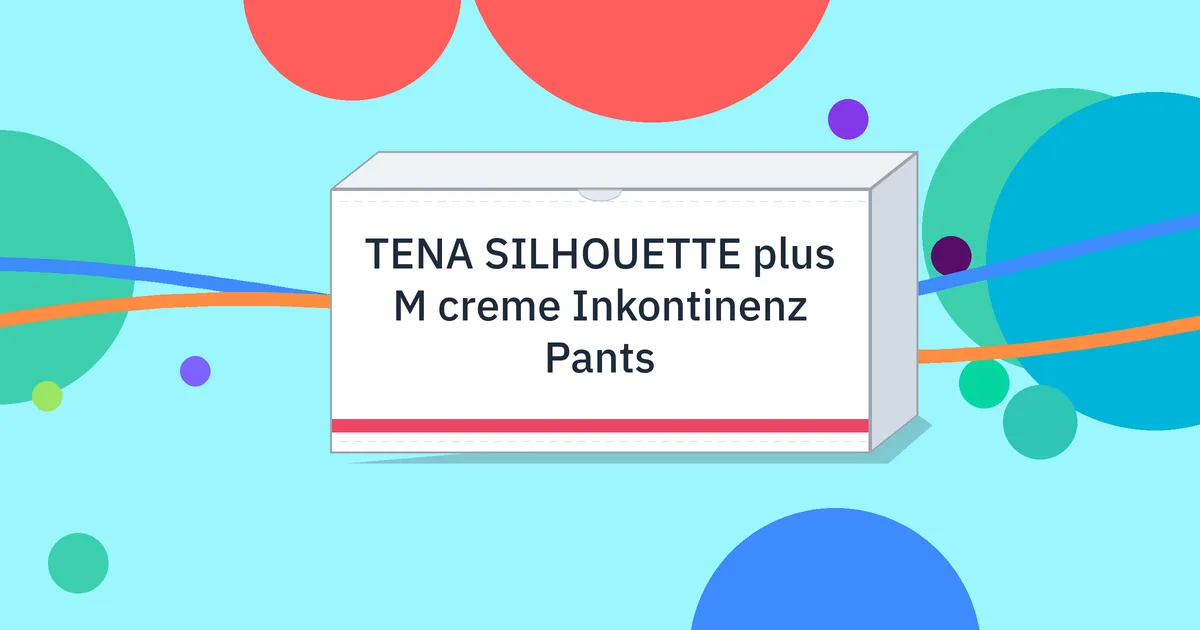 Symbolbild: Packung mit der Aufschrift TENA SILHOUETTE plus M creme Inkontinenz Pants (PZN 15236352) – Verfügbarkeit und Bezug in Apotheken in Frankfurt am Main