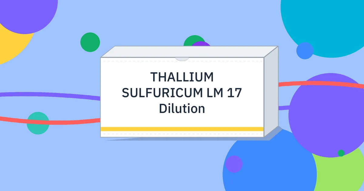 Symbolbild: Packung mit der Aufschrift THALLIUM SULFURICUM LM 17 Dilution (PZN 13218901) – Verfügbarkeit und Bezug in Apotheken in Frankfurt am Main