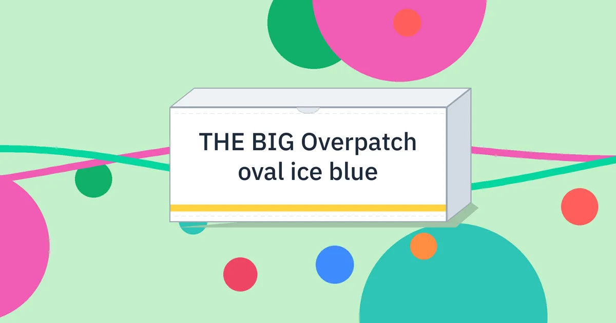 Symbolbild: Packung mit der Aufschrift THE BIG Overpatch oval ice blue (PZN 19867842) – Verfügbarkeit und Bezug in Apotheken in Frankfurt am Main