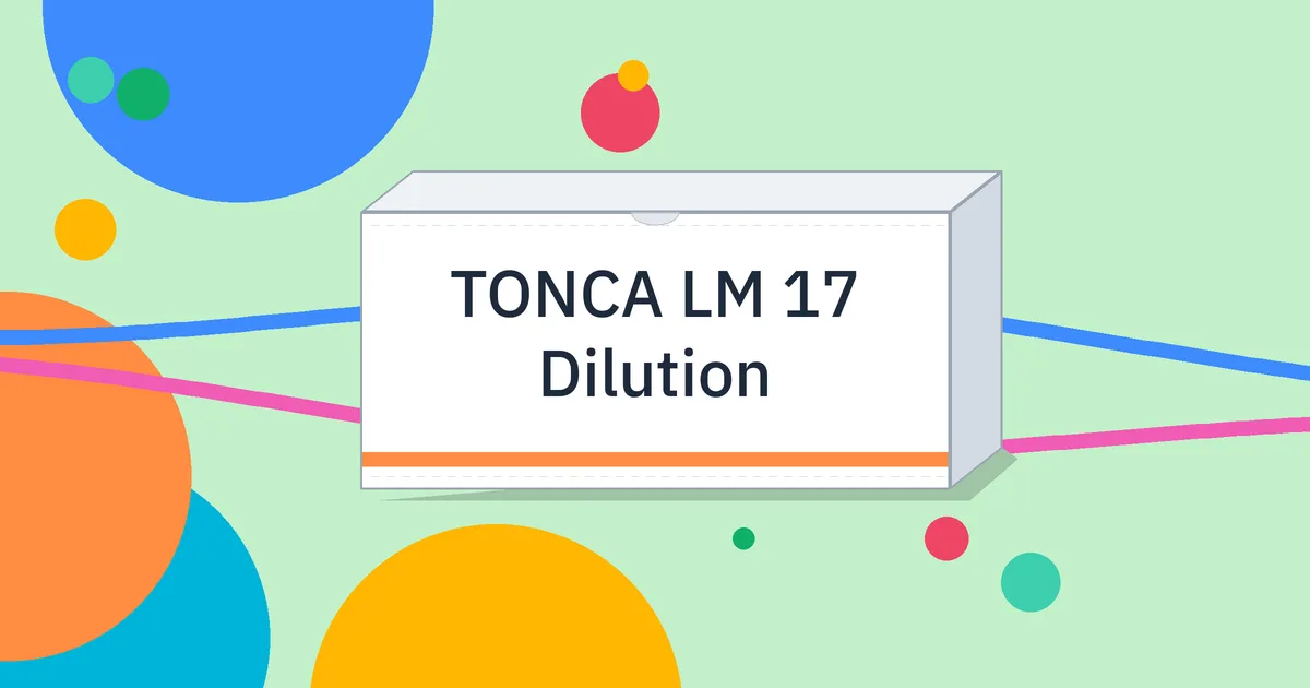 Symbolbild: Packung mit der Aufschrift TONCA LM 17 Dilution (PZN 13225338) – Verfügbarkeit und Bezug in Apotheken in Frankfurt am Main