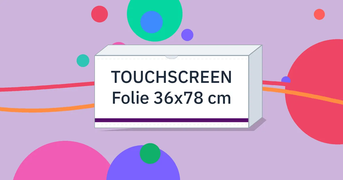 Symbolbild: Packung mit der Aufschrift TOUCHSCREEN Folie 36x78 cm (PZN 07600246) – Verfügbarkeit und Bezug in Apotheken in Frankfurt am Main