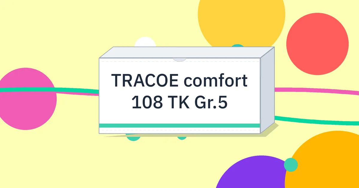 Symbolbild: Packung mit der Aufschrift TRACOE comfort 108 TK Gr.5 (PZN 10750363) – Verfügbarkeit und Bezug in Apotheken in Frankfurt am Main