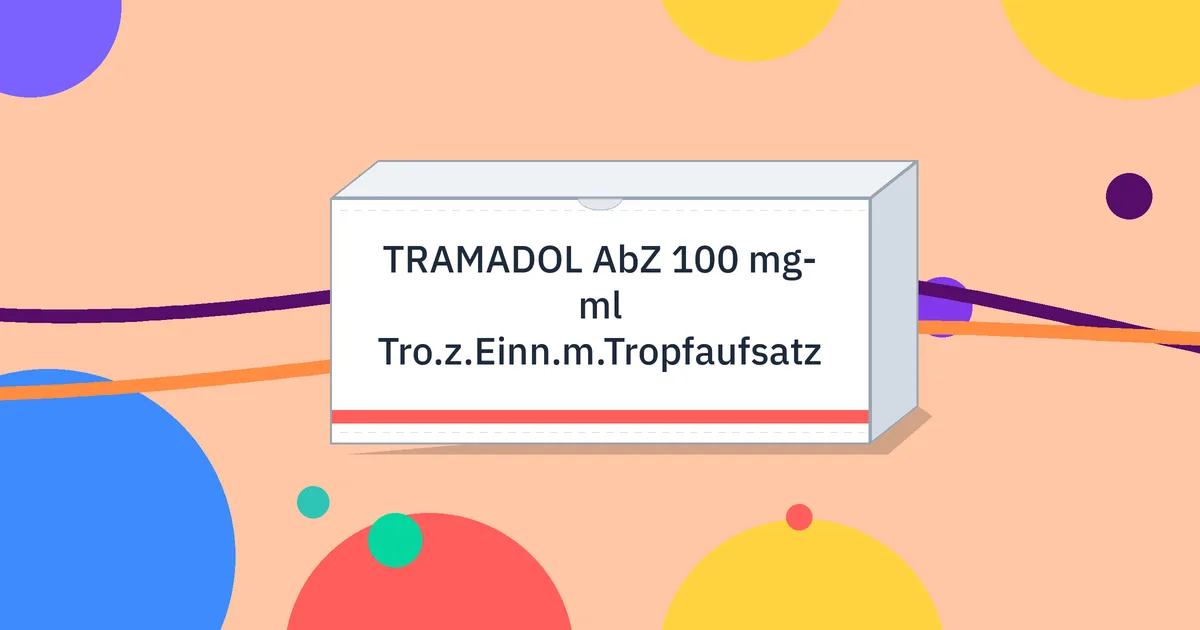Symbolbild: Packung mit der Aufschrift TRAMADOL AbZ 100 mg-ml Tro.z.Einn.m.Tropfaufsatz (PZN 01017184) – Verfügbarkeit und Bezug in Apotheken in Frankfurt am Main