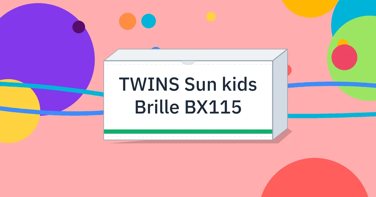 Symbolbild: Packung mit der Aufschrift TWINS Sun kids Brille BX115 (PZN 13344675) – Verfügbarkeit und Bezug in Apotheken in Frankfurt am Main