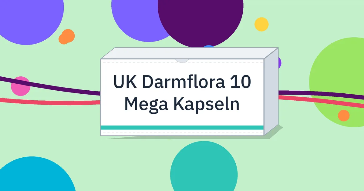 Symbolbild: Packung mit der Aufschrift UK Darmflora 10 Mega Kapseln (PZN 02496206) – Verfügbarkeit und Bezug in Apotheken in Frankfurt am Main