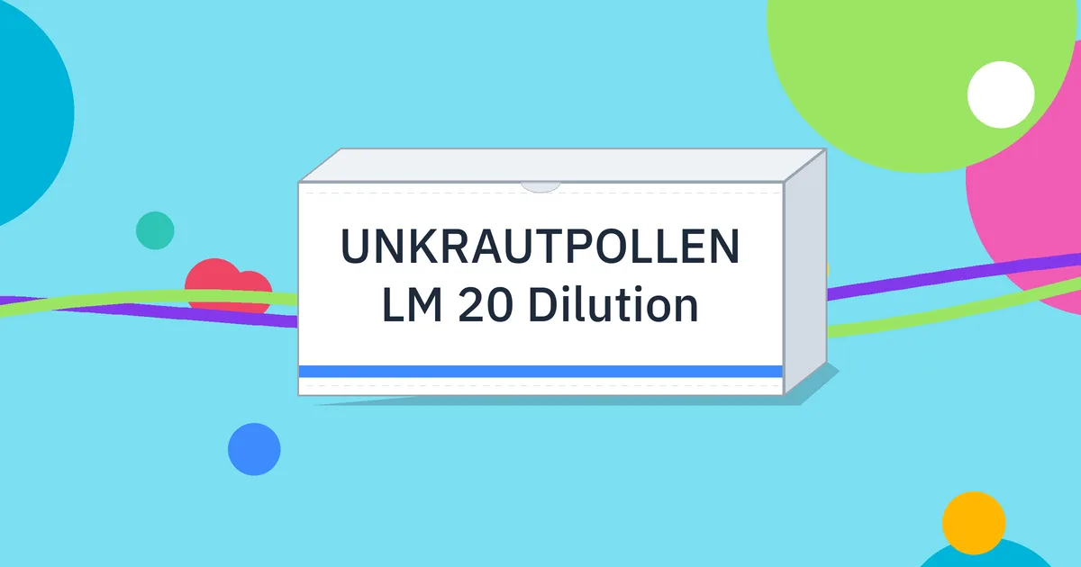 Symbolbild: Packung mit der Aufschrift UNKRAUTPOLLEN LM 20 Dilution (PZN 13255888) – Verfügbarkeit und Bezug in Apotheken in Frankfurt am Main