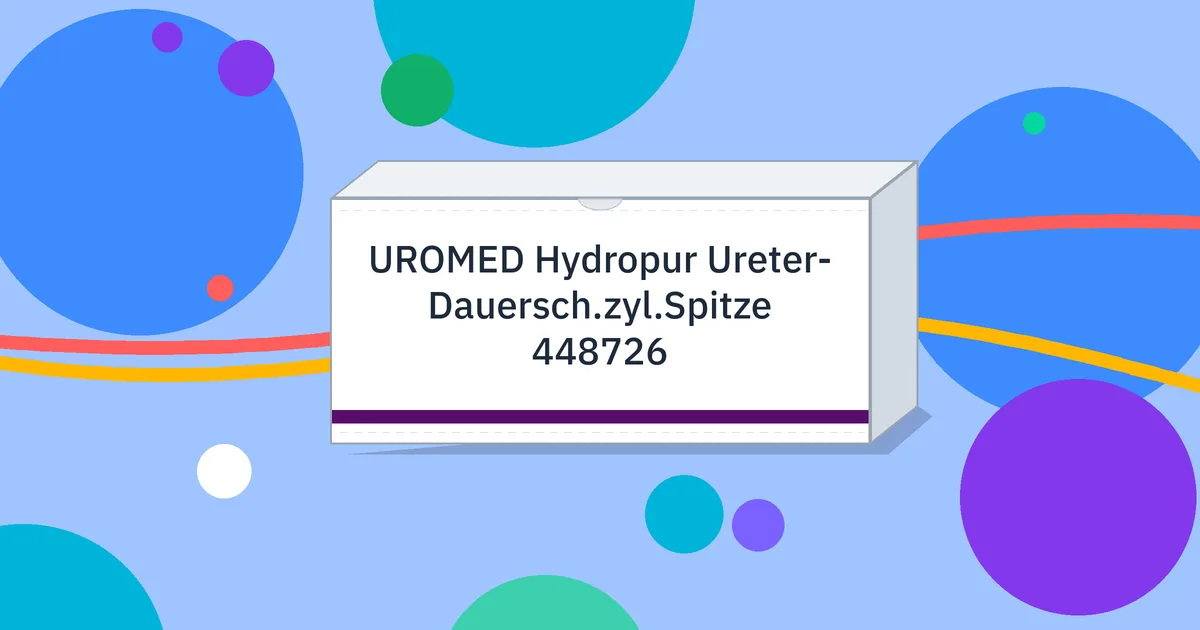 Symbolbild: Packung mit der Aufschrift UROMED Hydropur Ureter-Dauersch.zyl.Spitze 448726 (PZN 11371828) – Verfügbarkeit und Bezug in Apotheken in Frankfurt am Main