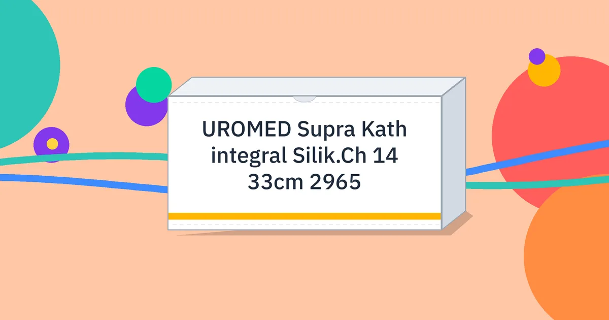 Symbolbild: Packung mit der Aufschrift UROMED Supra Kath integral Silik.Ch 14 33cm 2965 (PZN 04741911) – Verfügbarkeit und Bezug in Apotheken in Frankfurt am Main