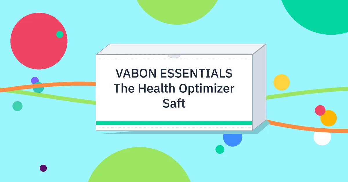 Symbolbild: Packung mit der Aufschrift VABON ESSENTIALS The Health Optimizer Saft (PZN 18074619) – Verfügbarkeit und Bezug in Apotheken in Frankfurt am Main