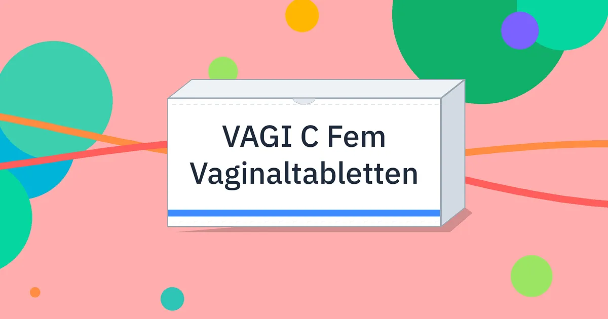 Symbolbild: Packung mit der Aufschrift VAGI C Fem Vaginaltabletten (PZN 02820167) – Verfügbarkeit und Bezug in Apotheken in Frankfurt am Main
