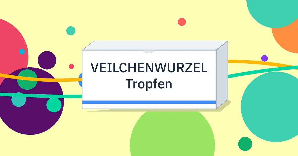 Symbolbild: Packung mit der Aufschrift VEILCHENWURZEL Tropfen (PZN 18396665) – Verfügbarkeit und Bezug in Apotheken in Frankfurt am Main