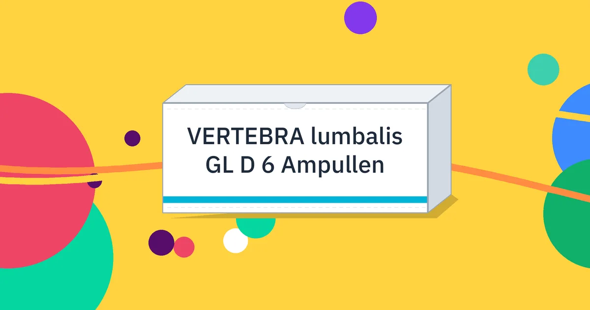 Symbolbild: Packung mit der Aufschrift VERTEBRA lumbalis GL D 6 Ampullen (PZN 03793981) – Verfügbarkeit und Bezug in Apotheken in Frankfurt am Main