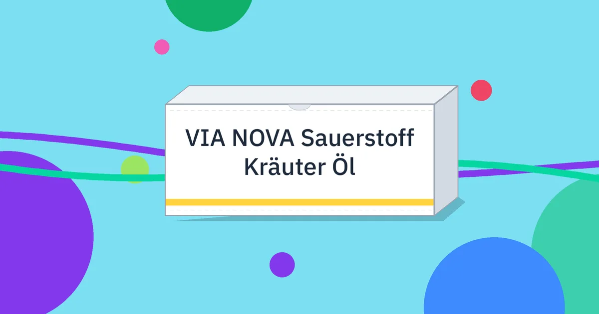 Symbolbild: Packung mit der Aufschrift VIA NOVA Sauerstoff Kräuter Öl (PZN 02881832) – Verfügbarkeit und Bezug in Apotheken in Frankfurt am Main