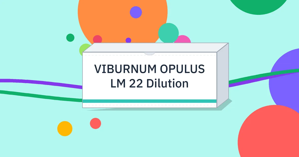 Symbolbild: Packung mit der Aufschrift VIBURNUM OPULUS LM 22 Dilution (PZN 13271120) – Verfügbarkeit und Bezug in Apotheken in Frankfurt am Main