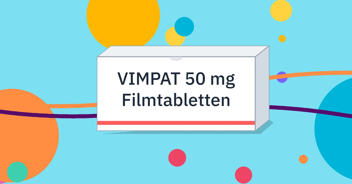 Symbolbild: Packung mit der Aufschrift VIMPAT 50 mg Filmtabletten (PZN 09423647) – Verfügbarkeit und Bezug in Apotheken in Frankfurt am Main