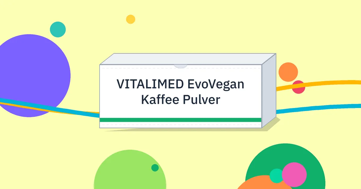 Symbolbild: Packung mit der Aufschrift VITALIMED EvoVegan Kaffee Pulver (PZN 18721585) – Verfügbarkeit und Bezug in Apotheken in Frankfurt am Main