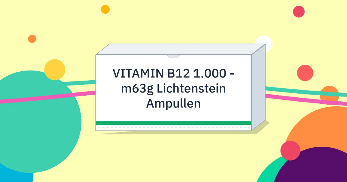 Symbolbild: Packung mit der Aufschrift VITAMIN B12 1.000 -m63g Lichtenstein Ampullen (PZN 03507455) – Verfügbarkeit und Bezug in Apotheken in Frankfurt am Main