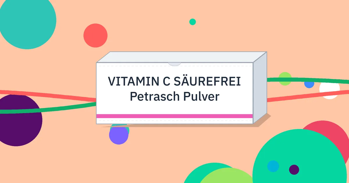 Symbolbild: Packung mit der Aufschrift VITAMIN C SÄUREFREI Petrasch Pulver (PZN 10734051) – Verfügbarkeit und Bezug in Apotheken in Frankfurt am Main
