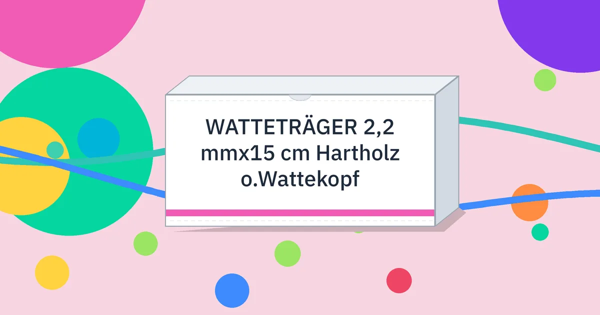 Symbolbild: Packung mit der Aufschrift WATTETRÄGER 2,2 mmx15 cm Hartholz o.Wattekopf (PZN 07101388) – Verfügbarkeit und Bezug in Apotheken in Frankfurt am Main