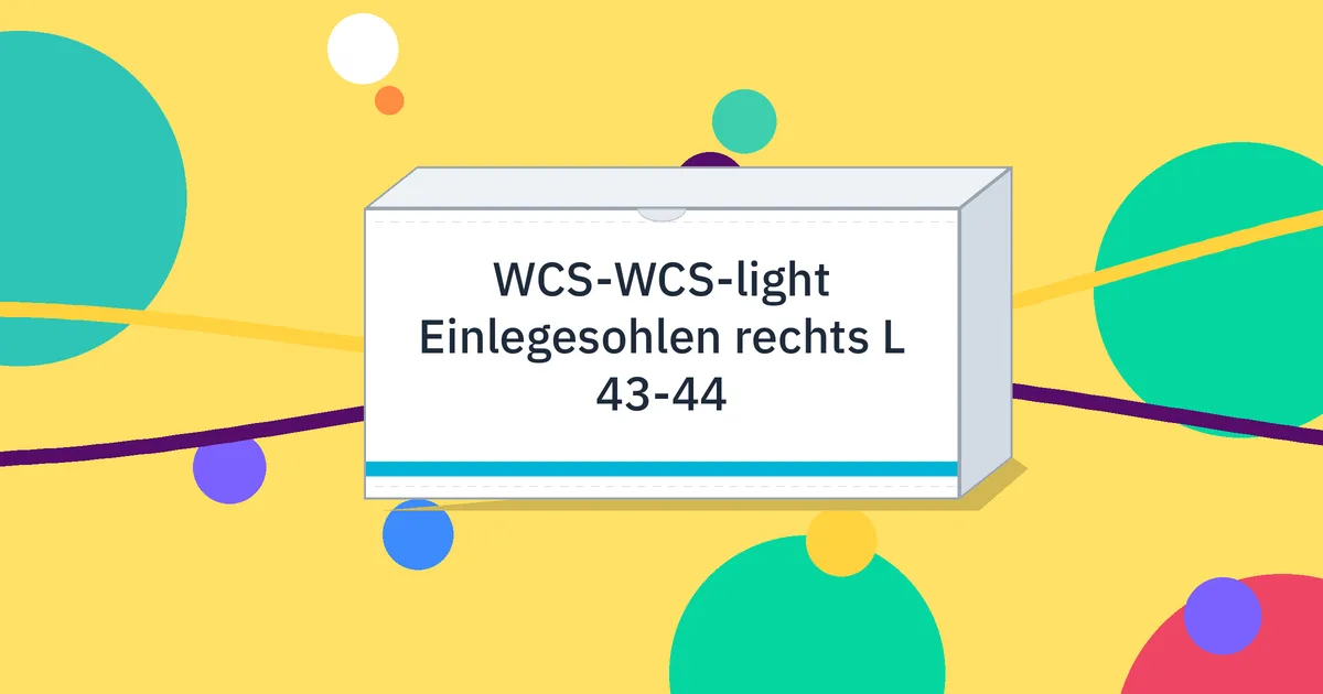 Symbolbild: Packung mit der Aufschrift WCS-WCS-light Einlegesohlen rechts L 43-44 (PZN 16631760) – Verfügbarkeit und Bezug in Apotheken in Frankfurt am Main