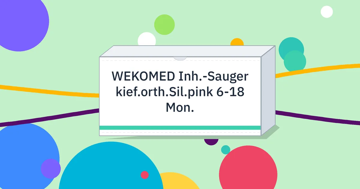 Symbolbild: Packung mit der Aufschrift WEKOMED Inh.-Sauger kief.orth.Sil.pink 6-18 Mon. (PZN 09238269) – Verfügbarkeit und Bezug in Apotheken in Frankfurt am Main
