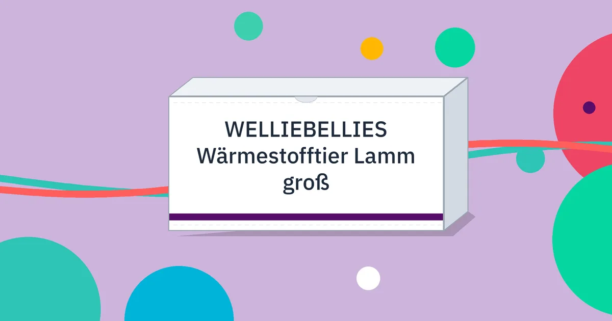 Symbolbild: Packung mit der Aufschrift WELLIEBELLIES Wärmestofftier Lamm groß (PZN 11153416) – Verfügbarkeit und Bezug in Apotheken in Frankfurt am Main