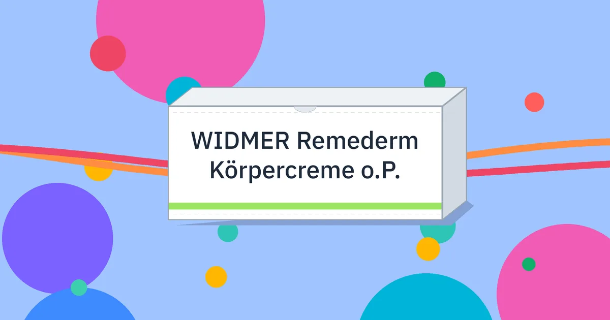 Symbolbild: Packung mit der Aufschrift WIDMER Remederm Körpercreme o.P. (PZN 04043101) – Verfügbarkeit und Bezug in Apotheken in Frankfurt am Main
