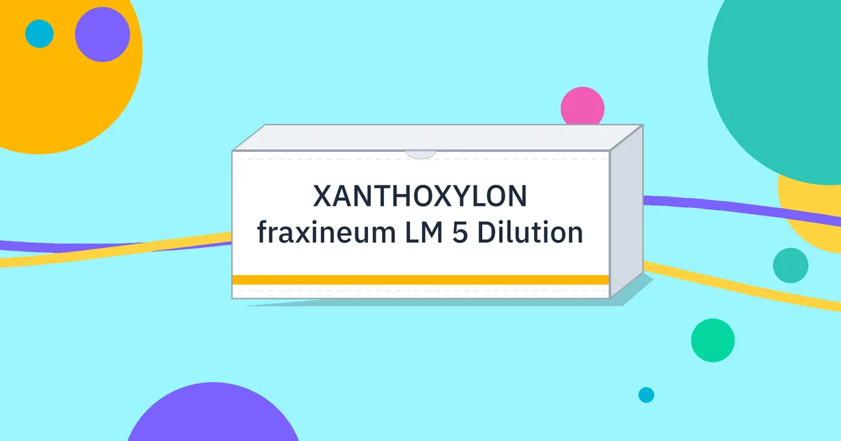 Symbolbild: Packung mit der Aufschrift XANTHOXYLON fraxineum LM 5 Dilution (PZN 13784291) – Verfügbarkeit und Bezug in Apotheken in Frankfurt am Main