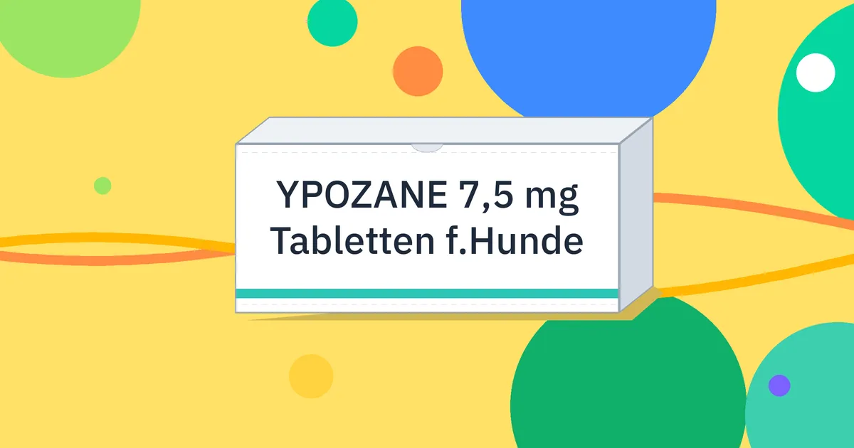 Symbolbild: Packung mit der Aufschrift YPOZANE 7,5 mg Tabletten f.Hunde (PZN 01698847) – Verfügbarkeit und Bezug in Apotheken in Frankfurt am Main