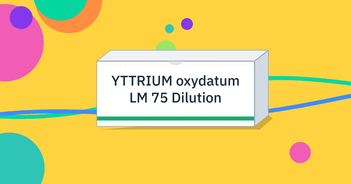 Symbolbild: Packung mit der Aufschrift YTTRIUM oxydatum LM 75 Dilution (PZN 13288362) – Verfügbarkeit und Bezug in Apotheken in Frankfurt am Main