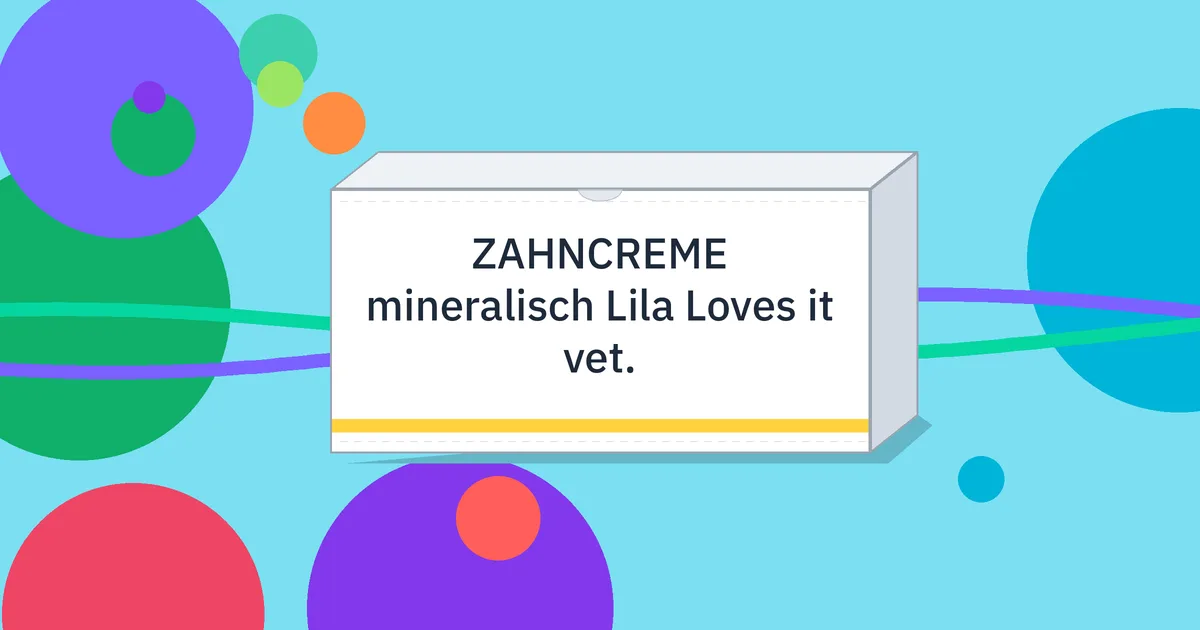 Symbolbild: Packung mit der Aufschrift ZAHNCREME mineralisch Lila Loves it vet. (PZN 12675743) – Verfügbarkeit und Bezug in Apotheken in Frankfurt am Main